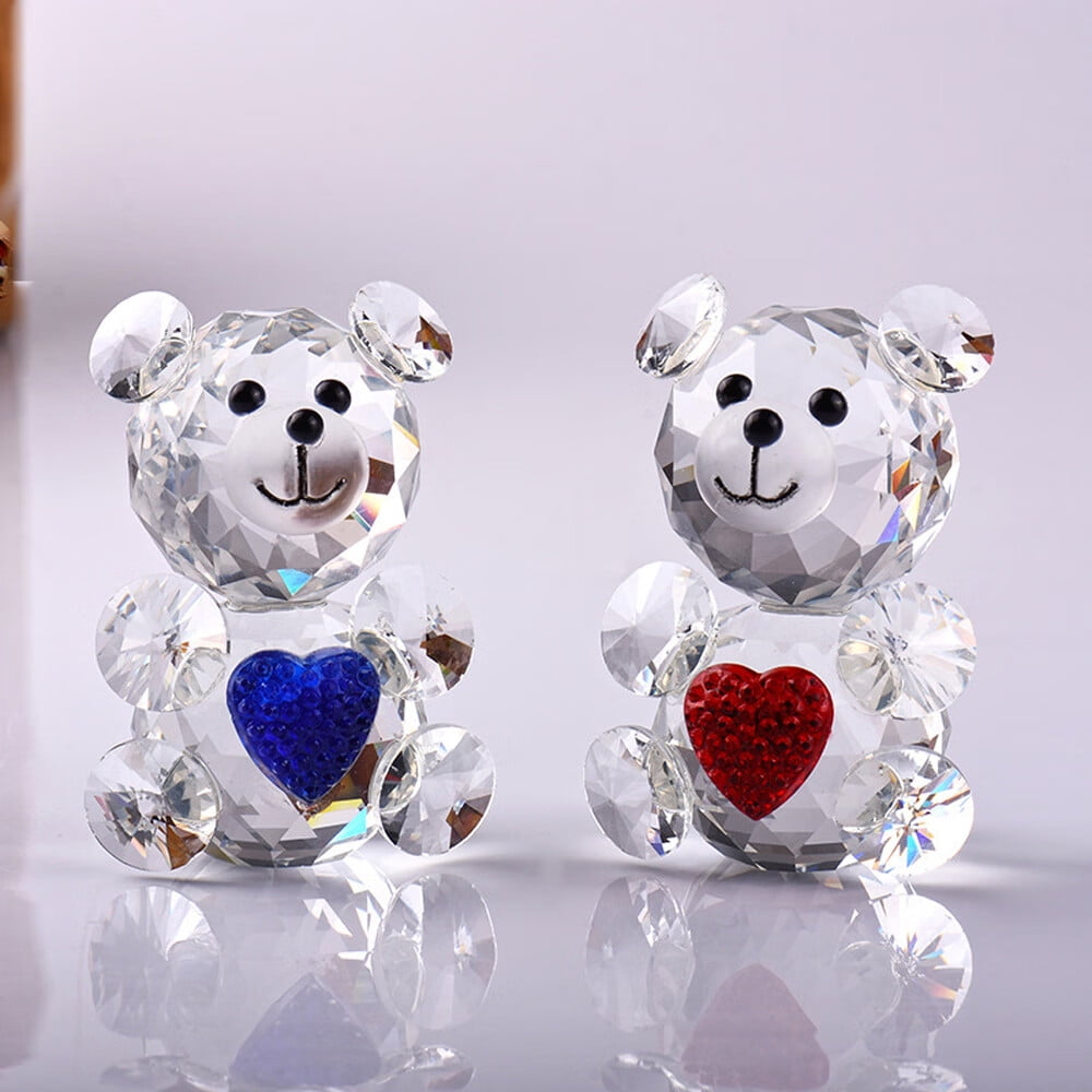 2 uds. Figuras de animales de cristal cortado, colección de mesa de ...