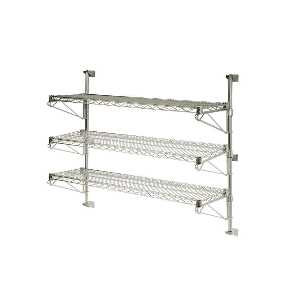 18" Deep x 72" Wide x 33" High 3 Tier Adjustable Wall Mount Shelving ...