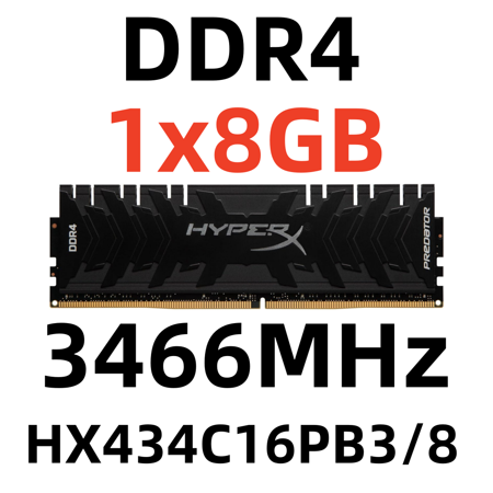 HyperX RAM Predator DDR4 8 GB, HX434C16PB3/8,Desktop Memory DIMM FOR PC ...