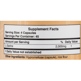 L-Serine Capsules - 2,000mg Serving Size Used in Study on Cognitive ...