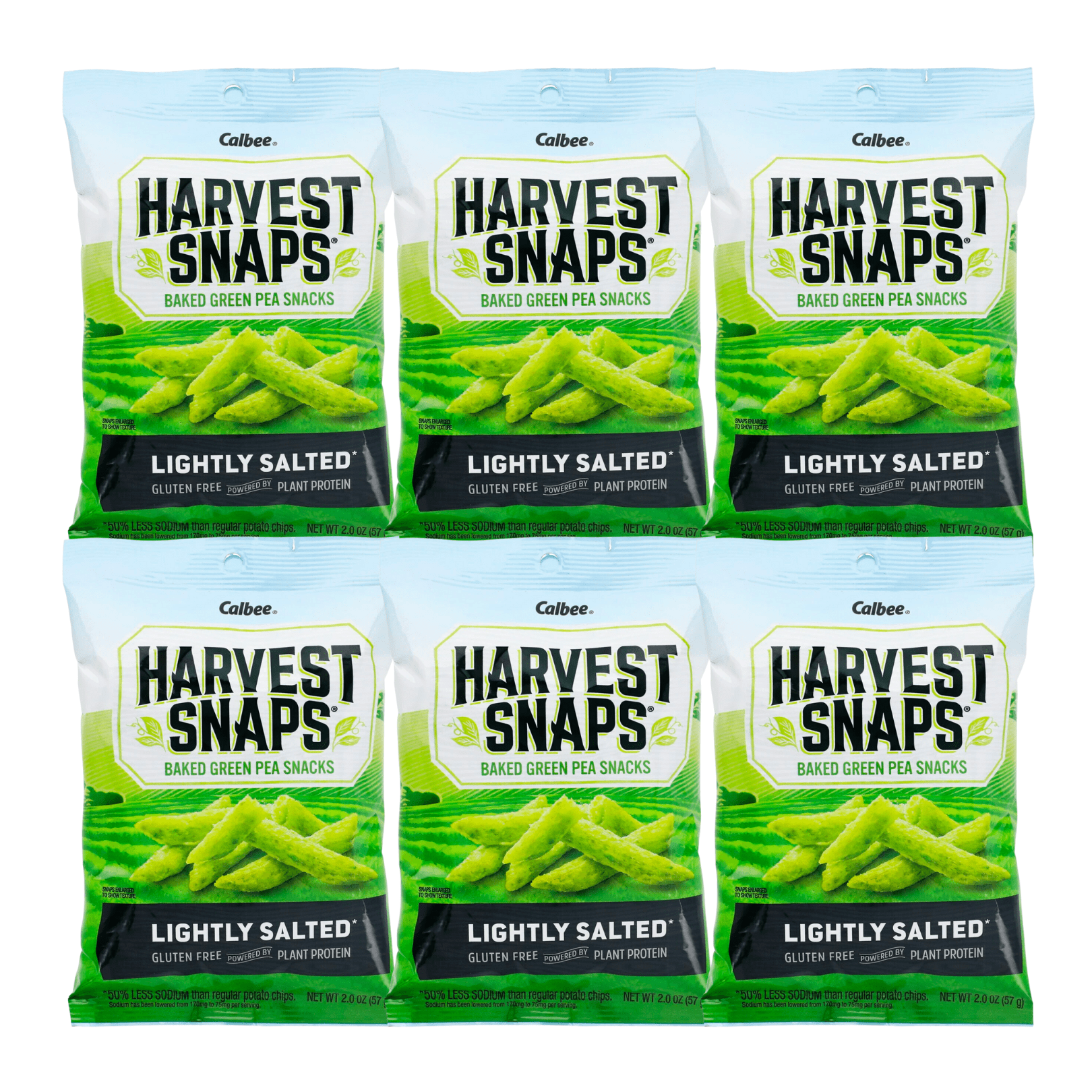 Harvest Snaps Lightly Salted Green Pea Snack Crisps (2 oz., 6-pack ...