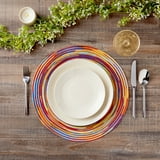 Colorful Round Placemats Set of 8, Braided Rainbow Table Mats for ...