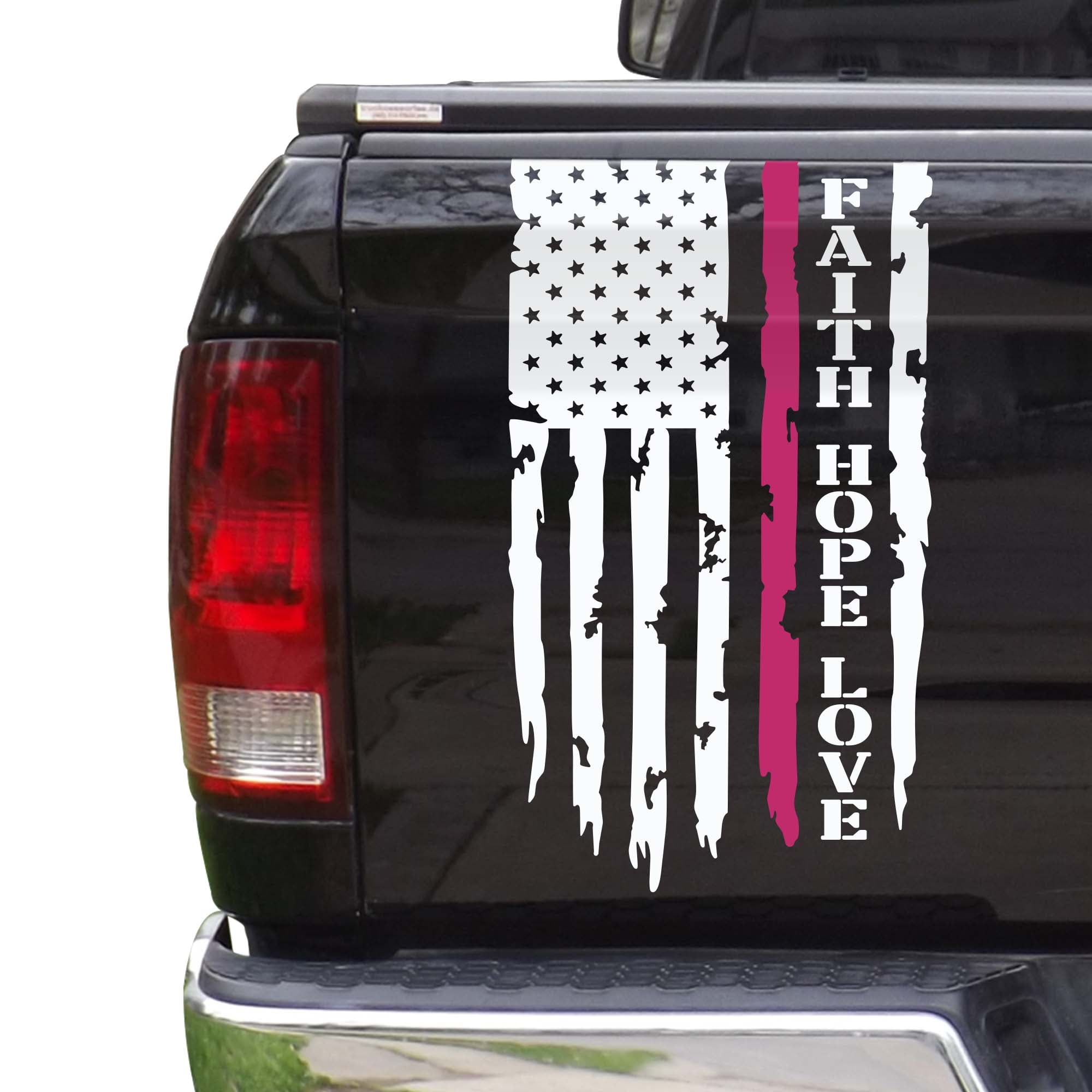 Breast Cancer Awareness Thin Pink Line Flag Faith Hope Love Distressed ...
