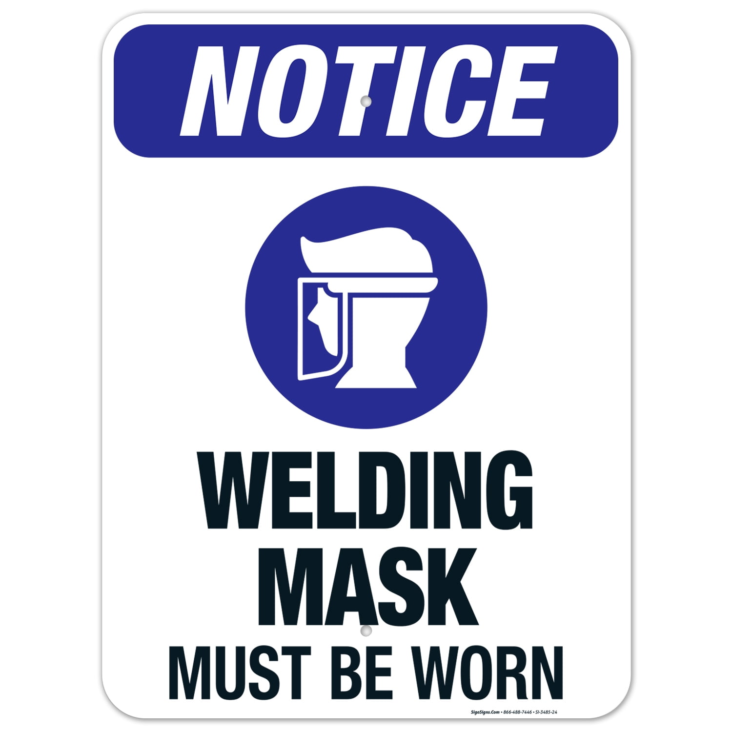 Welding Mask Must Be Worn Sign, OSHA Sign, 18x24 Aluminum - Walmart.com