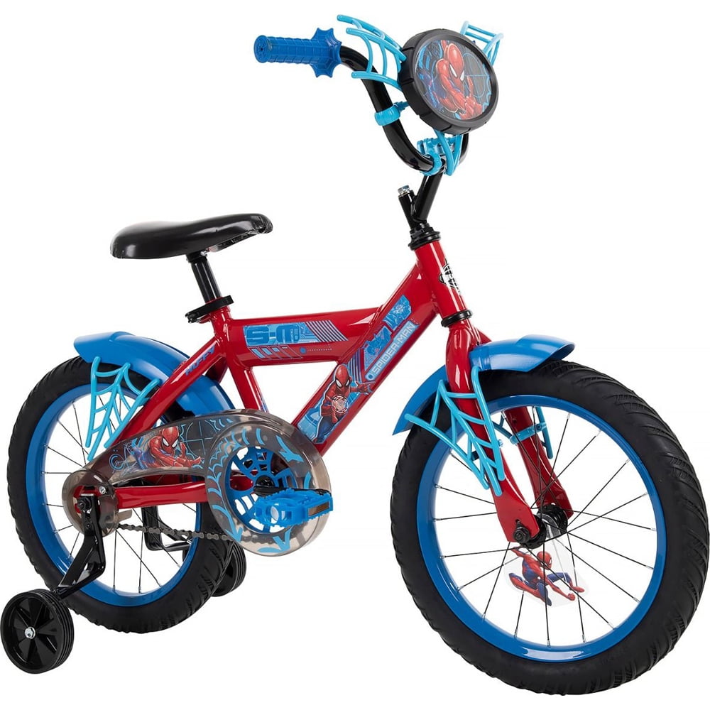 Huffy 21960 Marvel Spider Man Boys Bike with Training Wheels 16 inch Bundle with Huffy Rubik s Crew 2x2 Puzzlehead Marvel Spider Man Edition Walmart