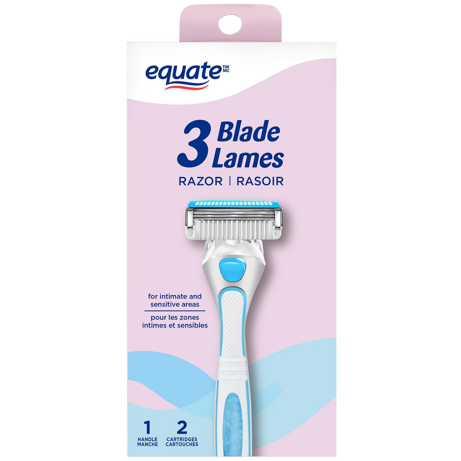 Equate Women's 3 Blade Razor with 2 Cartridges, 1 Handle, 2 Cartridges ...