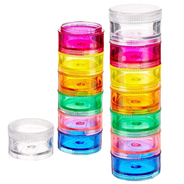 Paquete de 2 pastillas organizadoras apilables Rainbow de 7 días ...