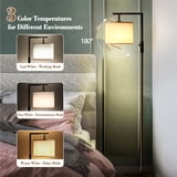 Coliware Arc Floor Lamp, Tall Adjustable Reading Light with Linen Shade ...