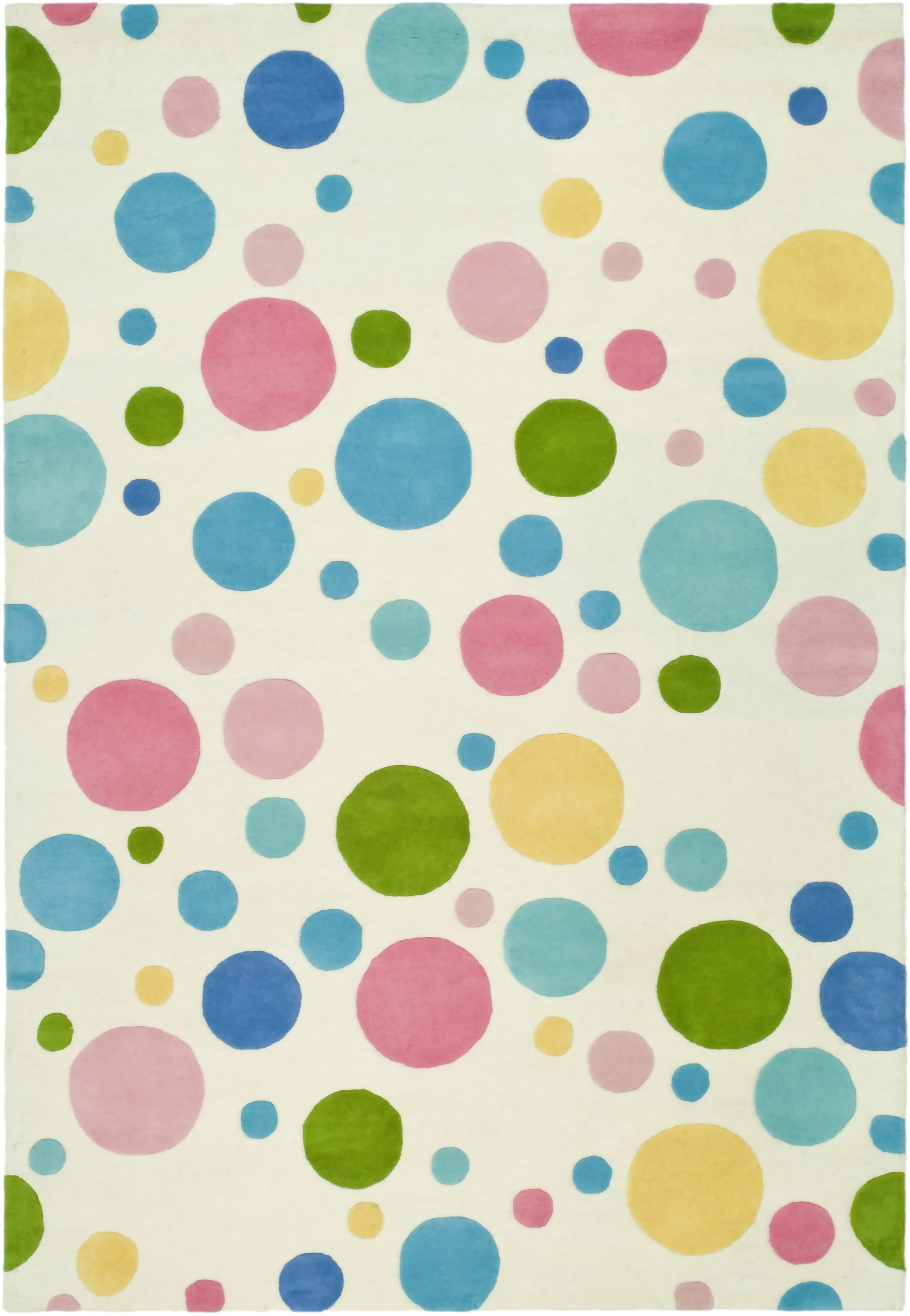 SAFAVIEH Soho Dots Polka Dots Wool Area Rug, Ivory/Multi, 9'6" x 13'6 ...