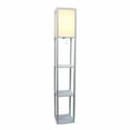 Lalia Home 62.5" Column Shelf Floor Lamp with Linen Shade, Gray ...