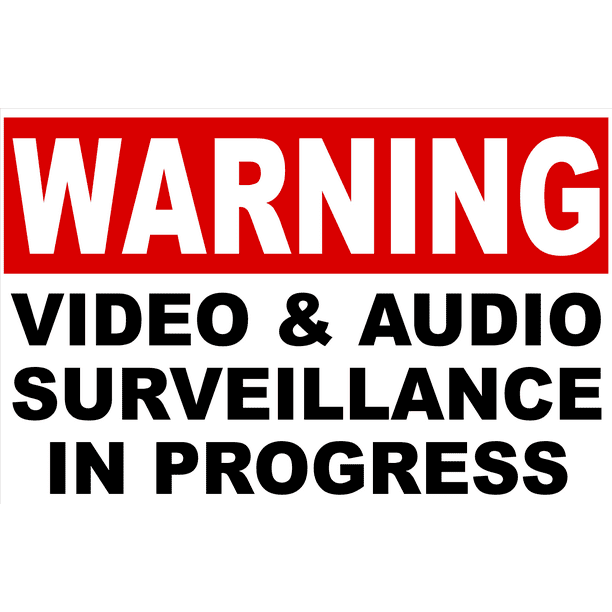 Warning Video & Audio Surveillance in Progress Sign - Walmart.com