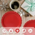 Red 7 Inch Scalloped Paper Plates, 50 Count Disposable Dessert Plates ...