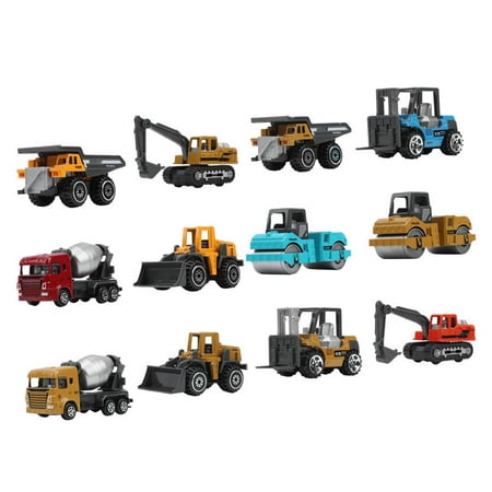 Herwey 1:64 Engineering Car Model,12pcs 1:64 Construction Trucks Model ...