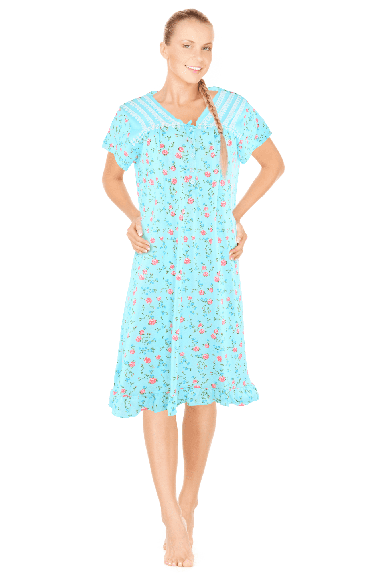 JEFFRICO Womens Nightgowns Sleepwear Soft Pajama Dress Nightshirts ...