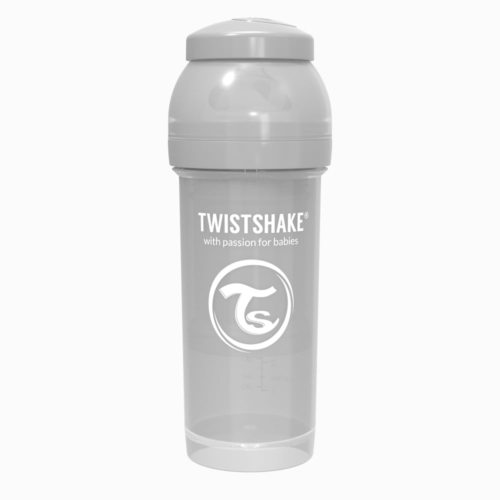 Biberón Twistshake Anticólico 260 ml Gris | Bodega Aurrera en línea