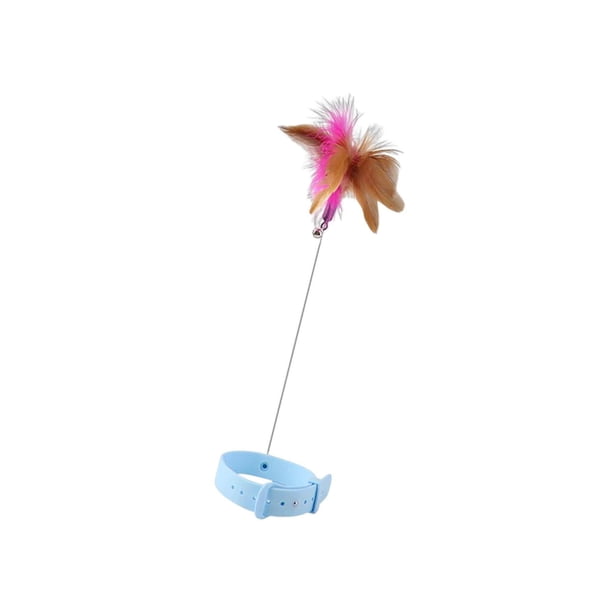 Cat Feather Teaser Collar Hands Free Toy with Funny Indoor Cats Teasing ...
