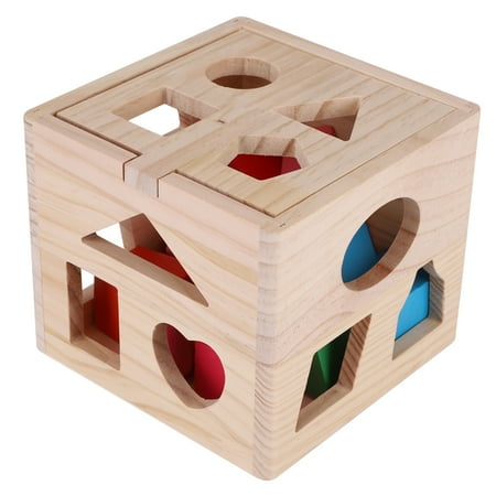 Domqga Geometric Toy,Baby Intellectual 13 Holes Block Building Game ...