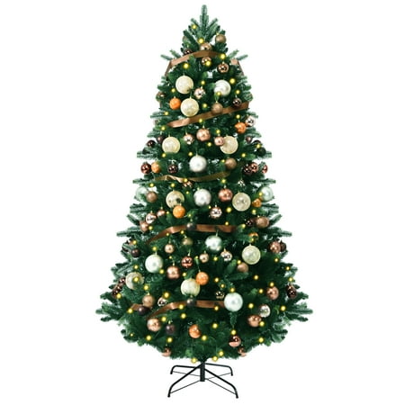 Topbuy 7.5FT Artificial Christmas Tree with 250 LED Lights Pre-Lit ...