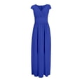 SONXAHE Women's Ruched-Waist Maxi Dress Short-Sleeve Evening Formal ...