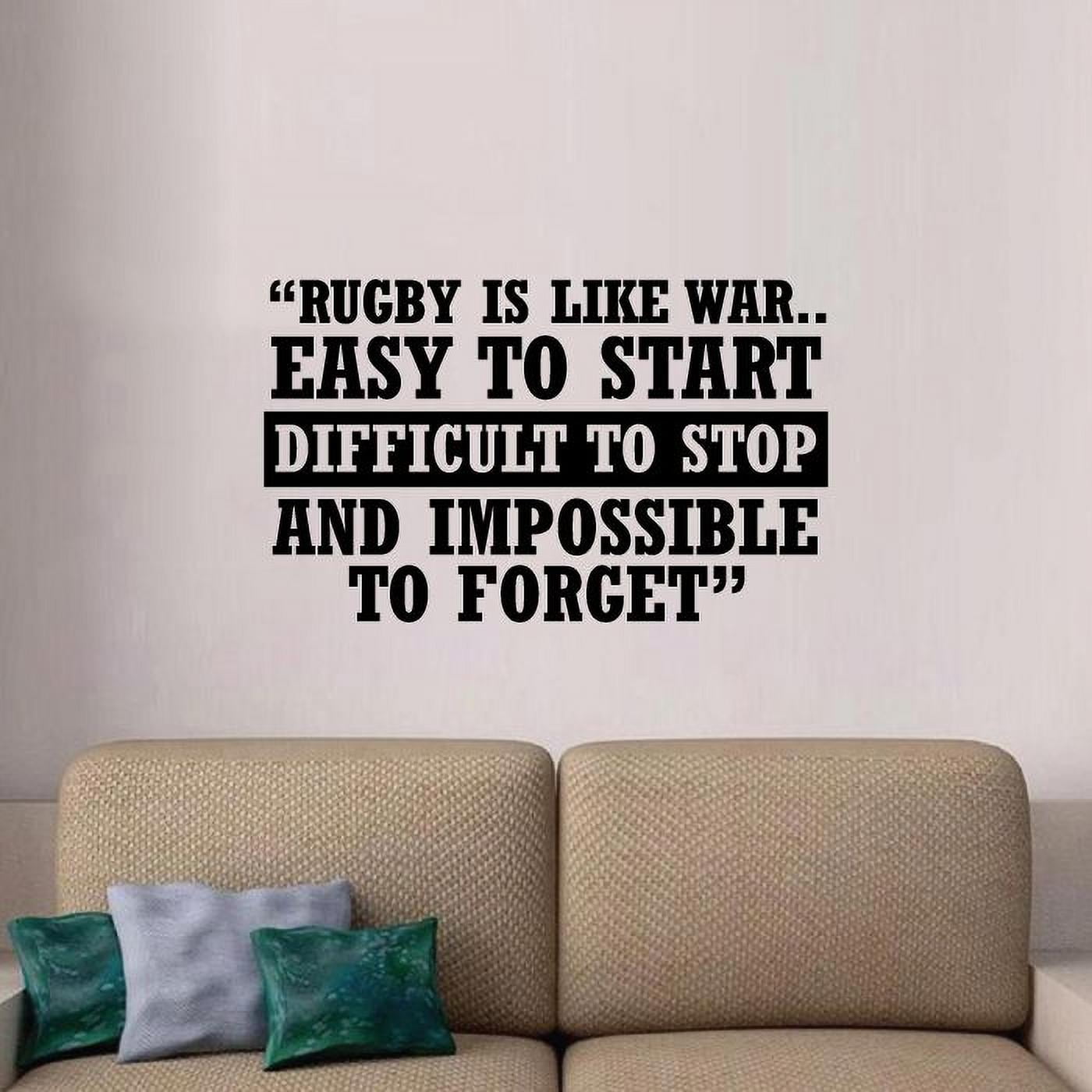 Rugby Is Like War Rugby Quote Wall Sticker Room Vinyl Wall Art Decals ...