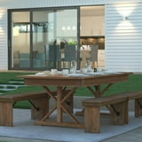 Emma + Oliver 7' x 40" Rectangular Antique Rustic Solid Pine Folding ...