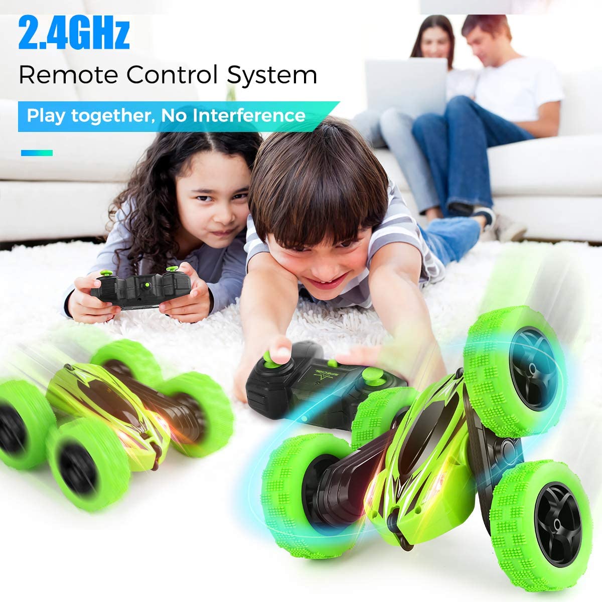 Remote Control car,2.4GHz Electric Race Stunt Car,Double Sided 360° Rolling Rotating Rotation ...