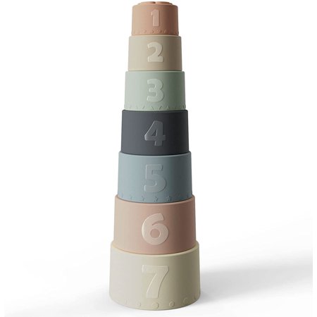 TESNN Baby Stacking Cups Toy, Fun Educational Stack up Cup Silicone ...