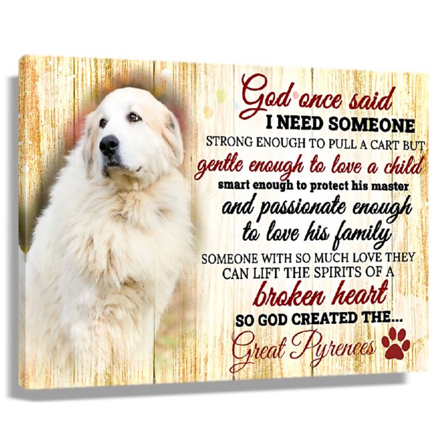 Great Pyrenees Dog Wall Art God Quote Poster Canvas Prints For Living ...