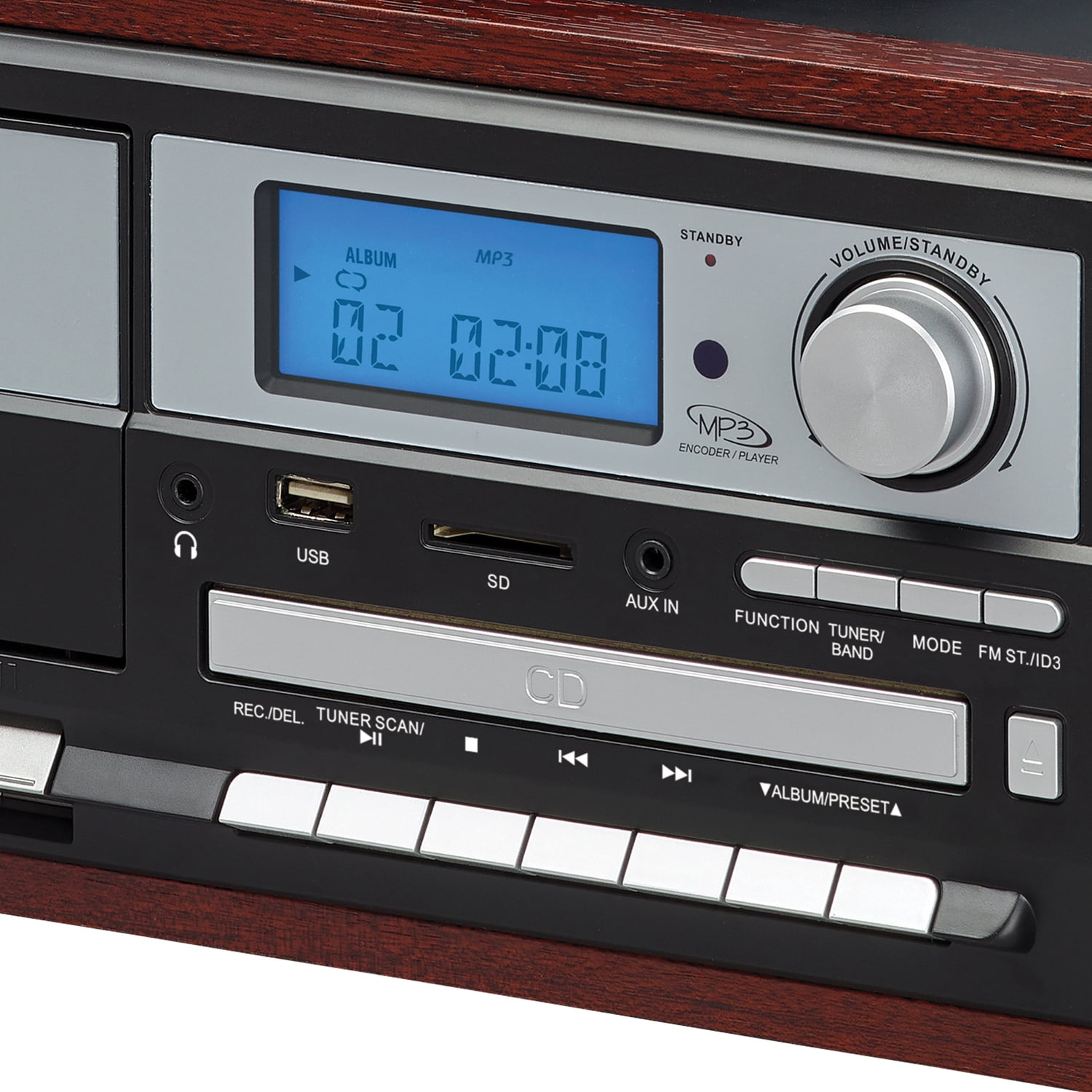 Buy Jensen JTA-575 3-Speed 10-Watt Belt-Drive Turntable System with CD ...