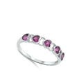 CHOOSE YOUR COLOR Sideways Heart Simulated Ruby Promise Ring .925 ...