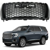 labwork Front Bumper Grille Glossy Black Replacement for 2021 2022 GMC ...