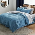 Bedsure Blue Comforter Set Queen 7 Pieces Reversible Bed In A Bag