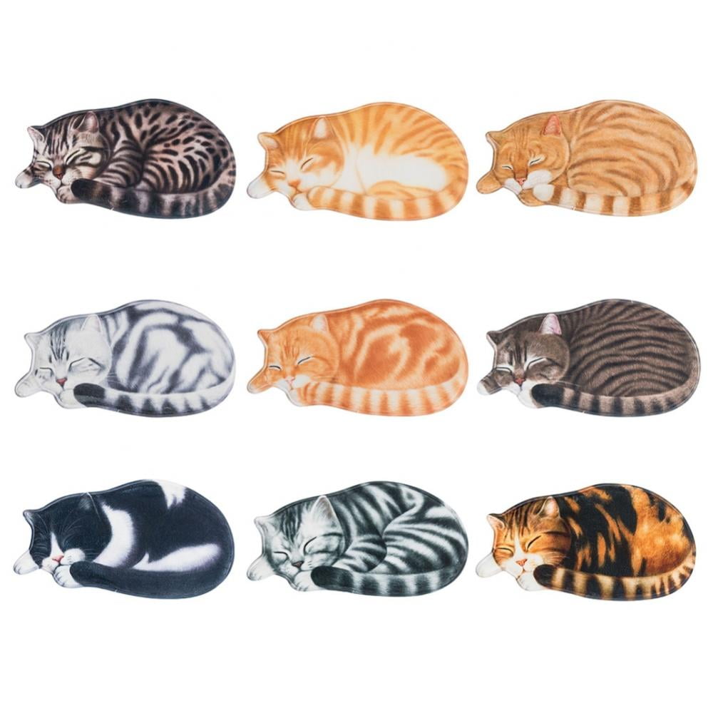 Jolly Cute Sleeping Cat Shaped Bedroom Anti-Slip Area Rug Floor Mats ...