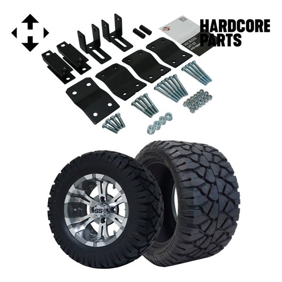 Hardcore Parts 12" Machined/Gunmetal 'VAMPIRE' Golf Cart Wheels and 23 ...