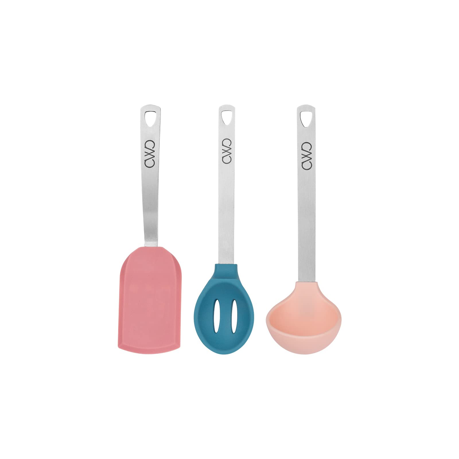 Cook with Color Silicone Kitchen Utensils 3 Piece Set - Spoon, Ladel ...