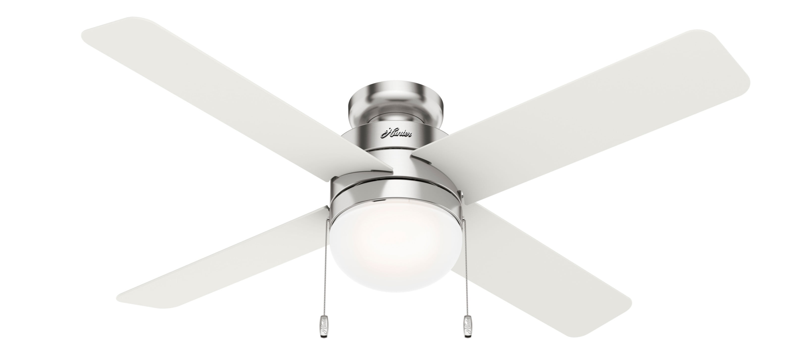 Hunter Fan 52" Timpani Brushed Nickel Low Profile Ceiling Fan with LED ...