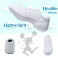 DADAWEN Cheer Youth Dancing Shoes, White Athletic Training Sneakers for Girls, Competition Sport ...