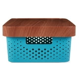 Pen+Gear Plastic Storage Box with Lid, Aqua Haze - Walmart.com