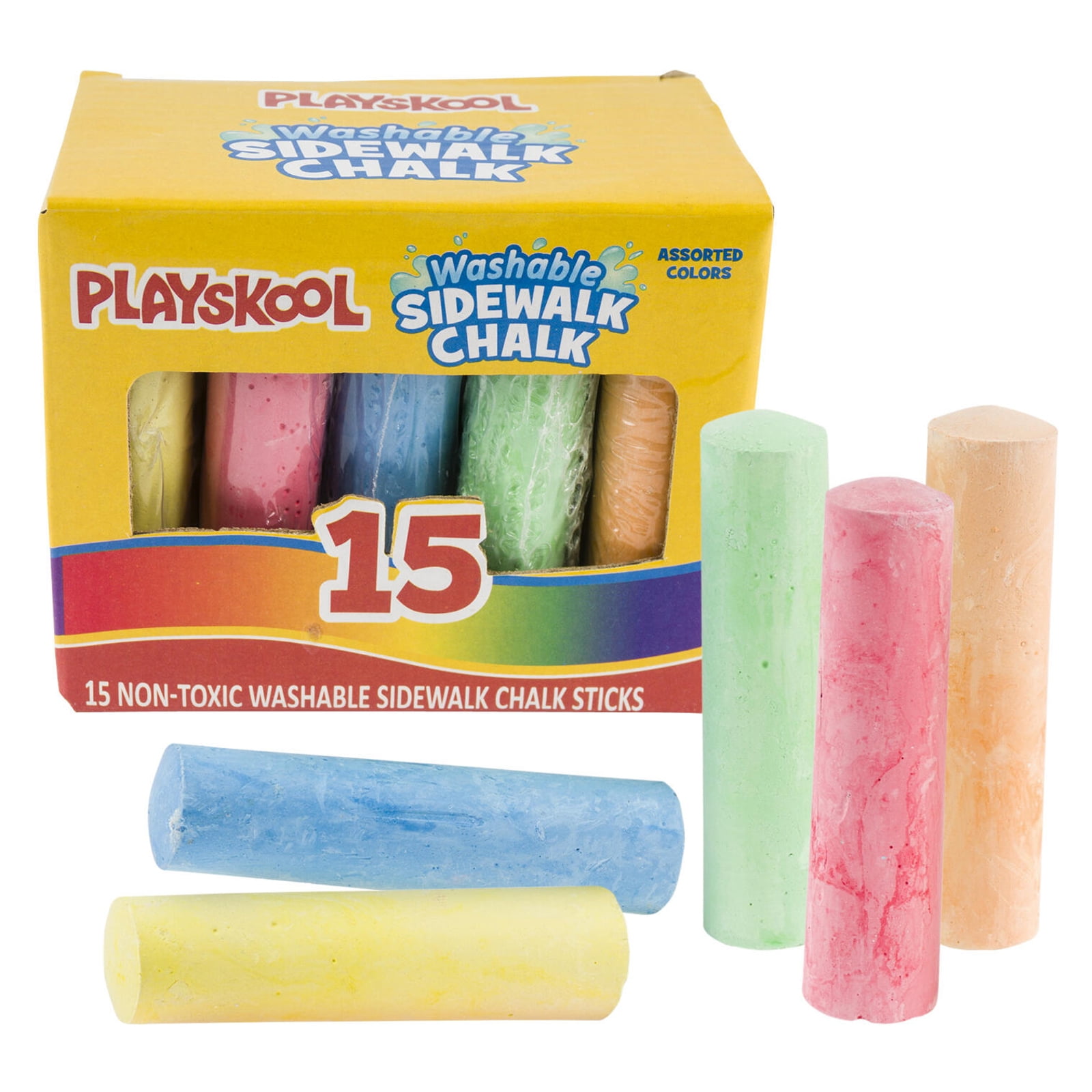 Playskool Washable Sidewalk Chalk Assorted Colors 15 Count - Walmart.com