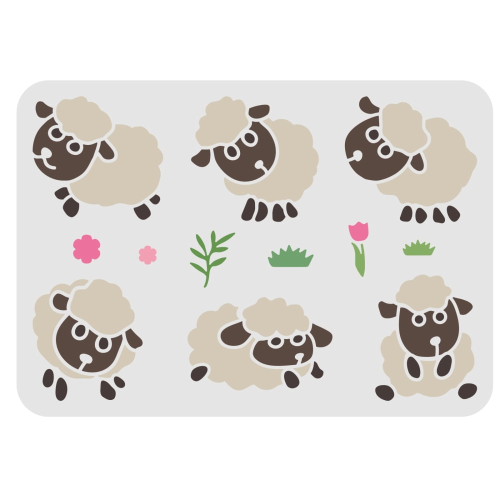 1pc 6 Poses Sheep Stencils For Painting Large Reusable Farm Sheep ...