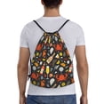 Drawstring Backpack - Seafood And Drinks Splash Proof Small Drawstring ...