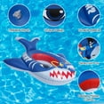 HEQUSIGNS Kids Pool Float with Water Gun, Inflatable Shark Ride-On Floaties, Swim Toy for ...