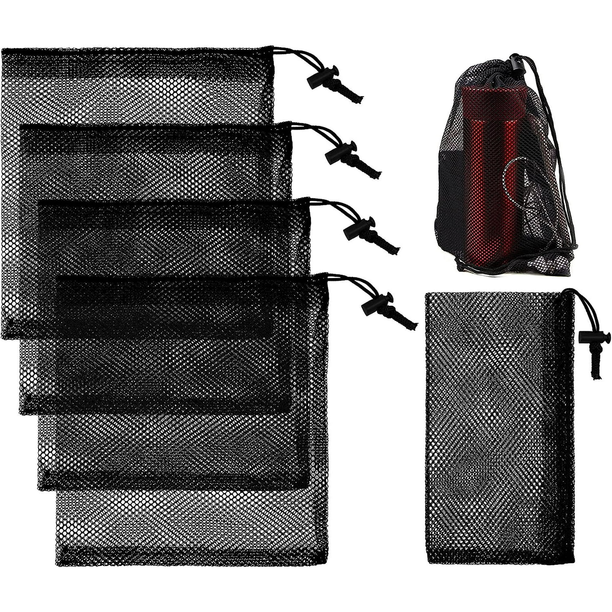 Click here for Yeuweold 10 Pieces Mesh Bag With Drawstring Black... prices