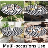 decorUhome Fitted Checkered Tablecloth, Vinyl Round Table Cloth for 45 ...