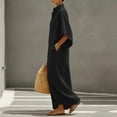 Eawtki Women's Mandarin Collar Batwing Sleeve Maxi Dress Half Button ...
