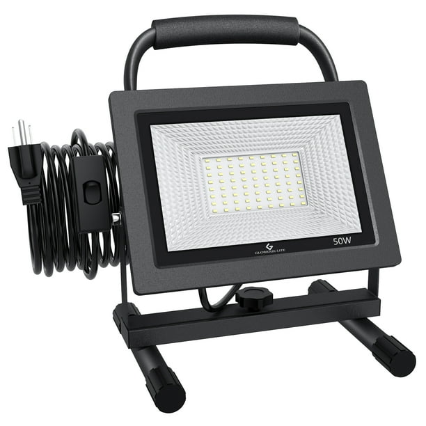 GLORIOUS-LITE 50W LED Work Light with 16ft Cord, IP66 Waterproof ...