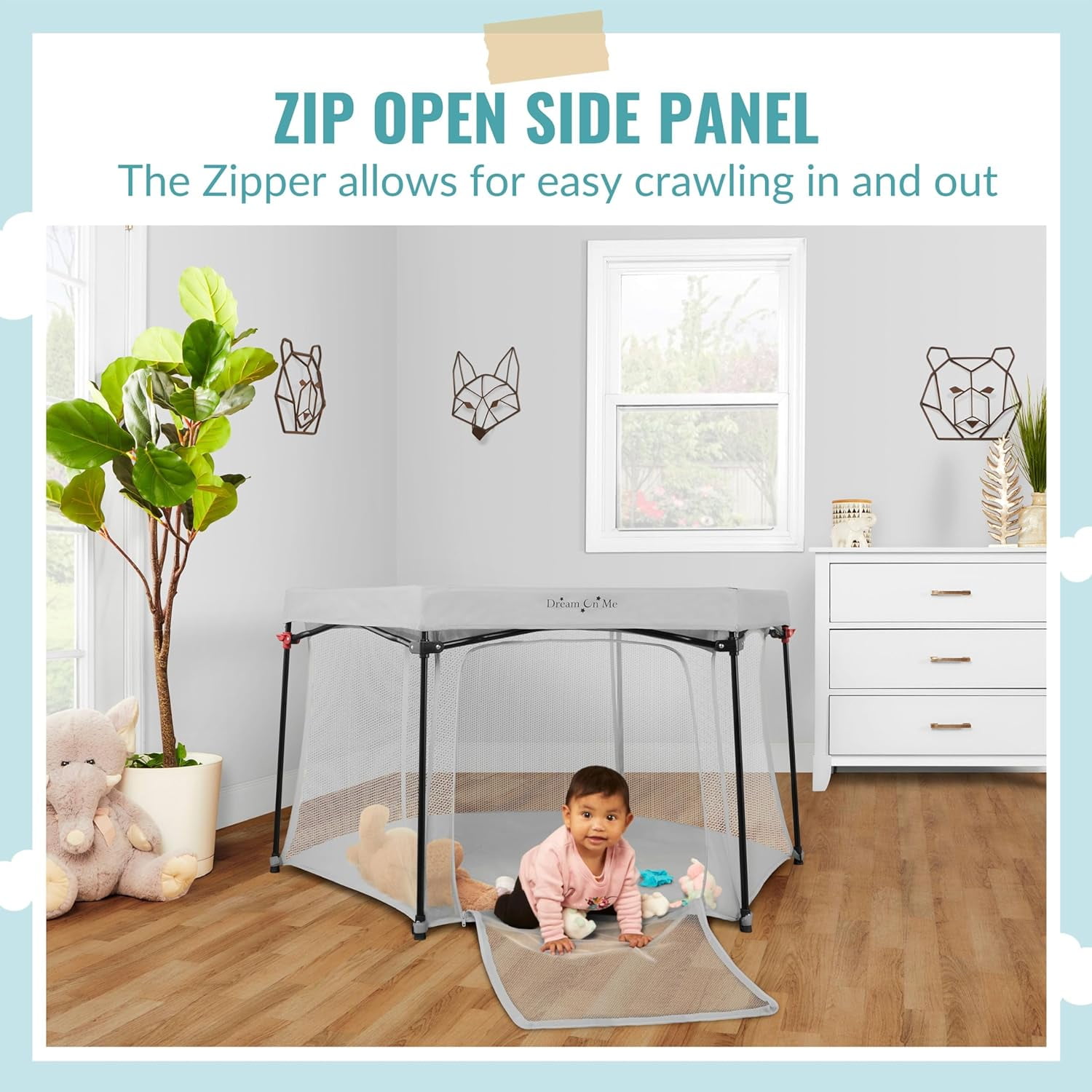 Dream On Me Onyx Playpen in Grey, Baby Playpen, Portable and ...