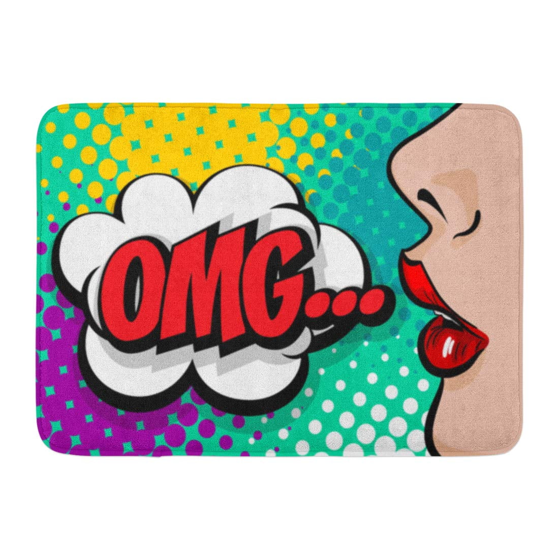 GODPOK Profile Face Beautiful Woman Pop Wow Shocked Vintage Girl ...