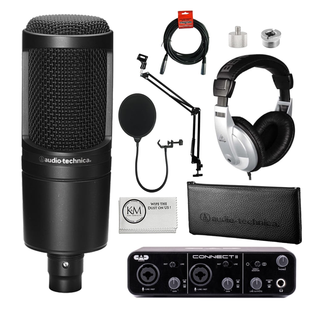 Audio-Technica AT2020 Cardioid Condenser Microphone Bundle with CAD CX2 ...