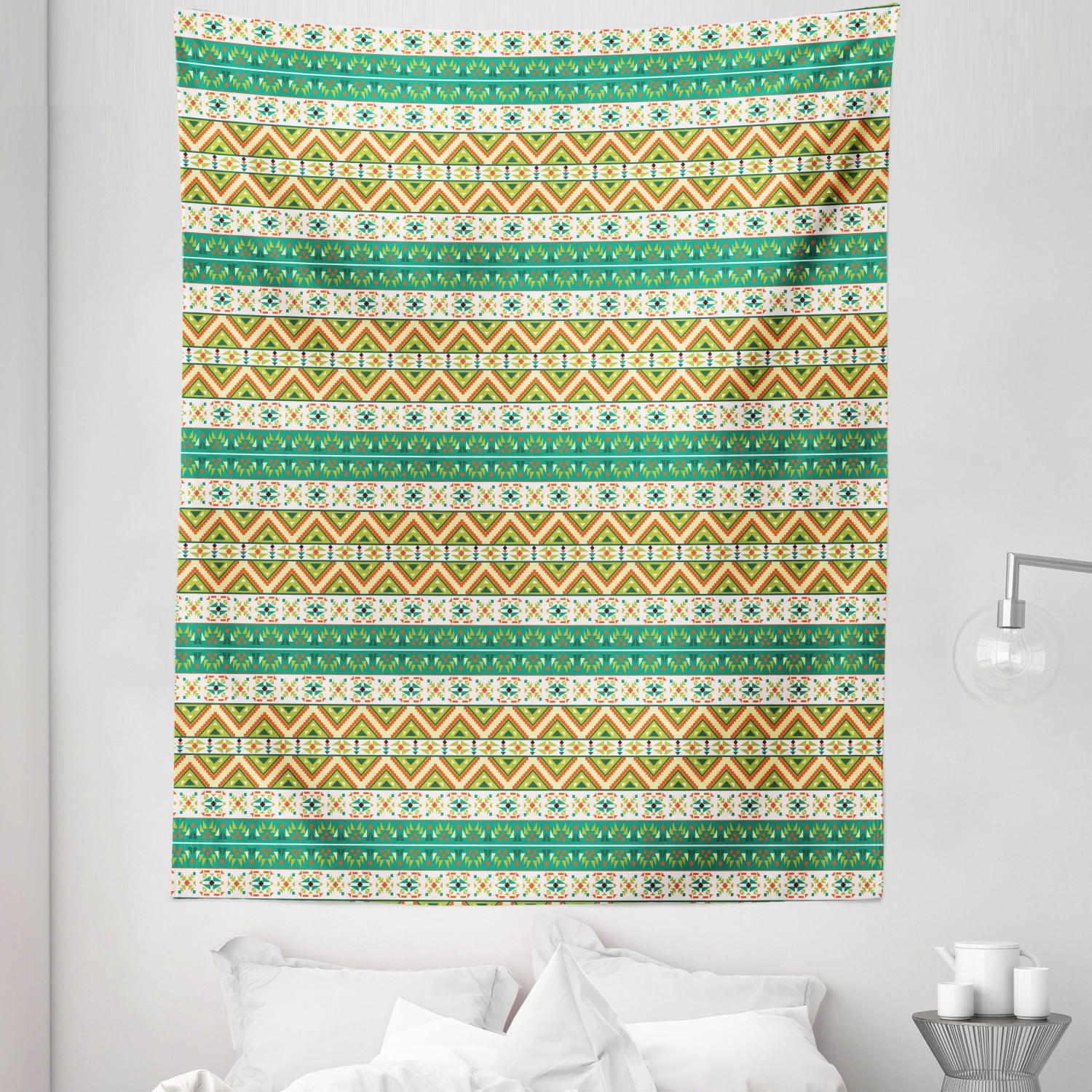 Colorful Tapestry, Colorful Local Motif Pattern Print, Fabric Wall ...